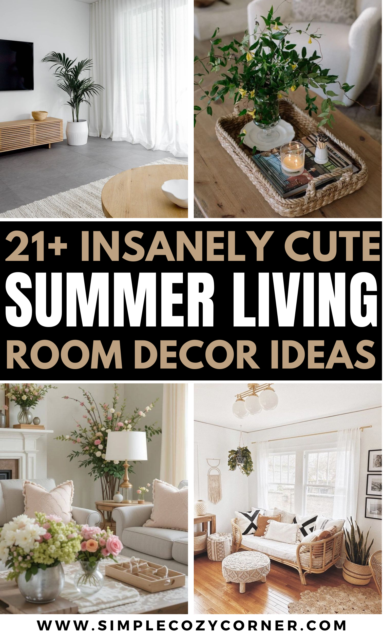 21+ Insanely Cute Summer Living Room Decoration Ideas – Simple Cozy Corner